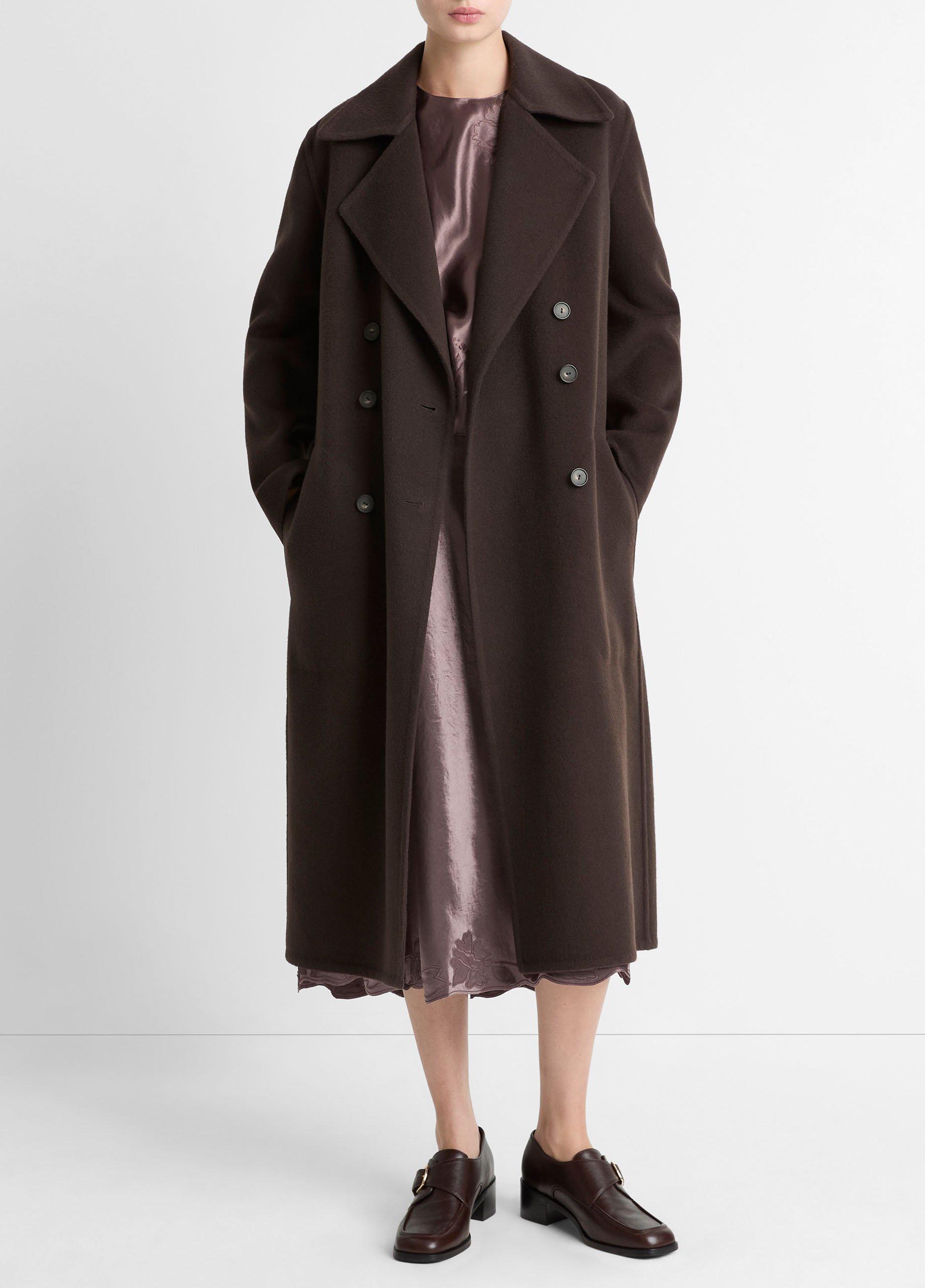 VINCE Vince Wool-Blend Double-Breasted Long Coat